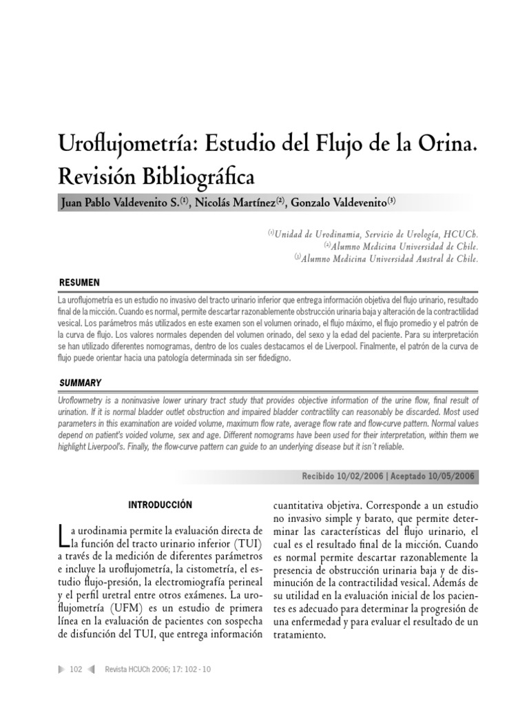 Uroflujometría: Evaluación y Resultados | PDF | Micción | Diagnostico ...