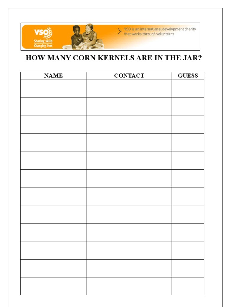 How Many Corn Kernels Are in The Jar | PDF