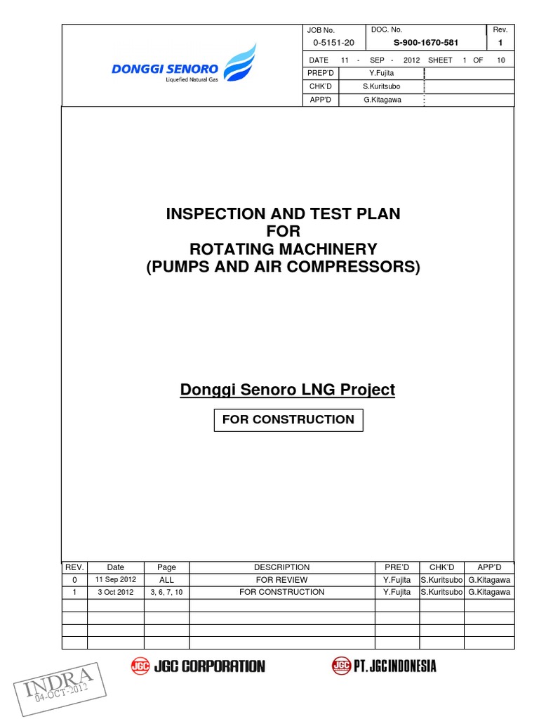S-900-1670-581 - 1 - (Inspection and Test Plan For Rotating Machinery ...