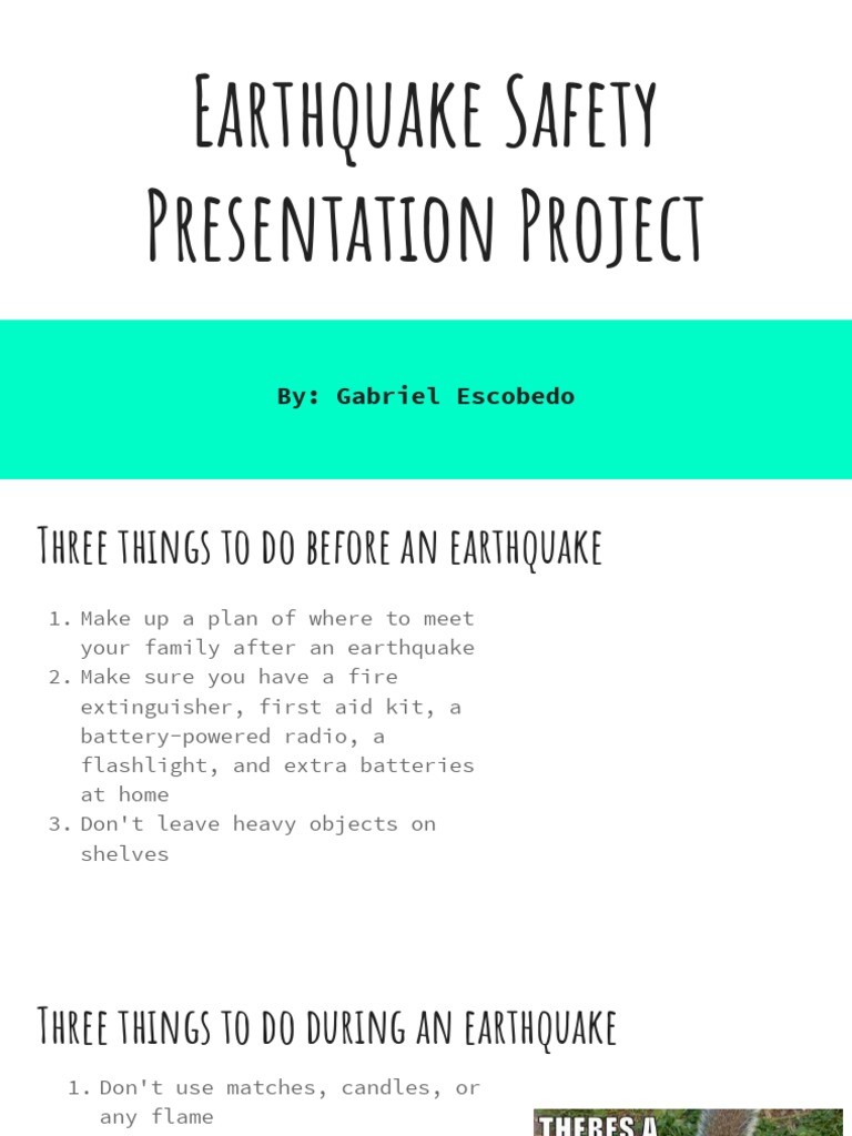 Earthquake Safety Presentation Project | PDF