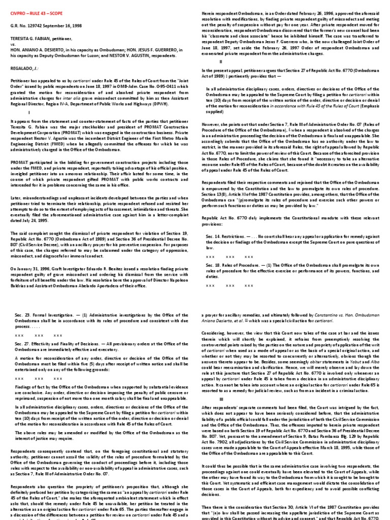 Rule 43 | PDF | Certiorari | Appeal