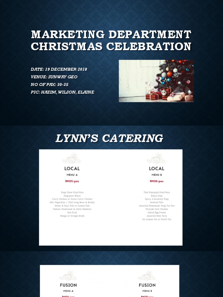 Marketing Department Christmas Celebration | PDF