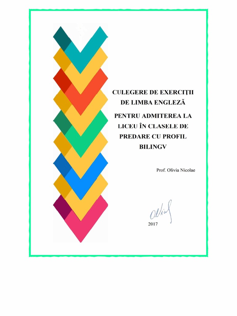 Culegere Exercitii Engleza Admitere Liceu Profil Bilingv | PDF