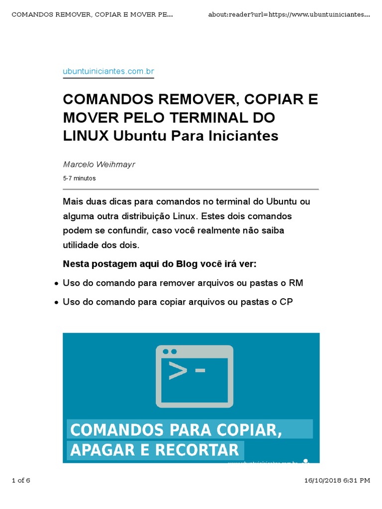 Comandos Ubuntu | PDF | Linux | Ubuntu (sistema operacional)
