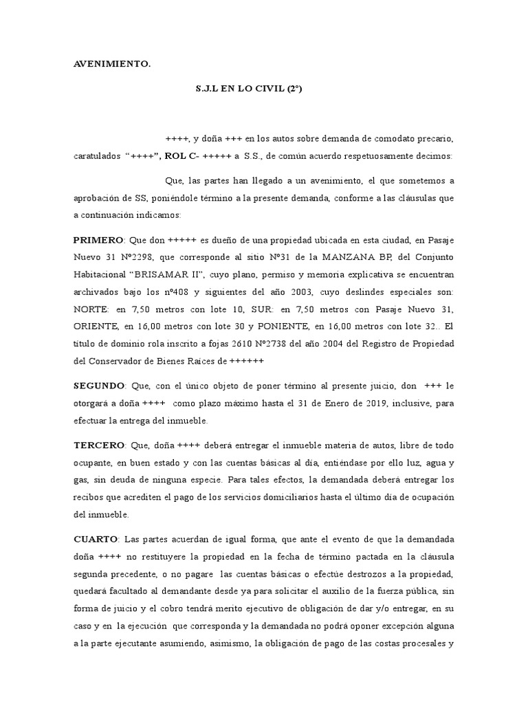 Avenimiento Modelo | PDF | Propiedad | Gobierno