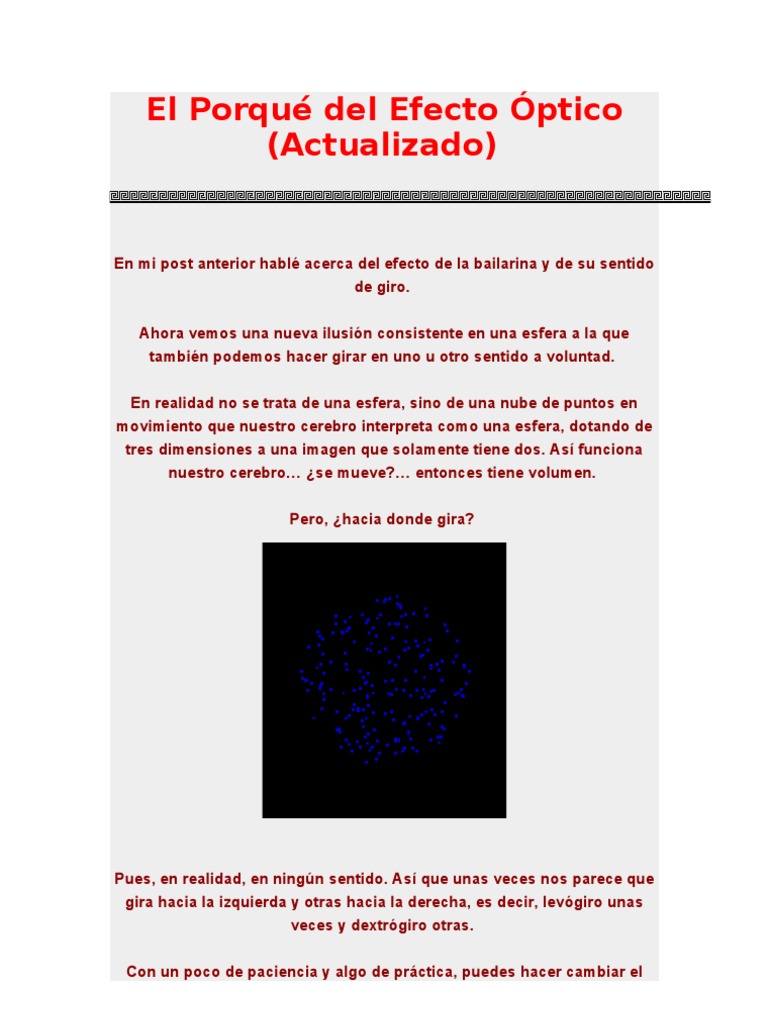 Efecto Óptico: Esfera Giratoria y Percepción | PDF | Azul | Color