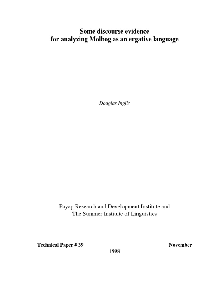 Ergative Analysis of Molbog Language | PDF | Grammar | Syntax