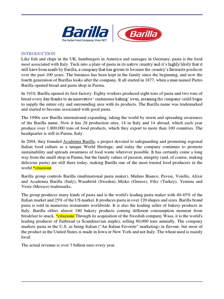Barilla Final1 | PDF | Sustainability | Supply Chain