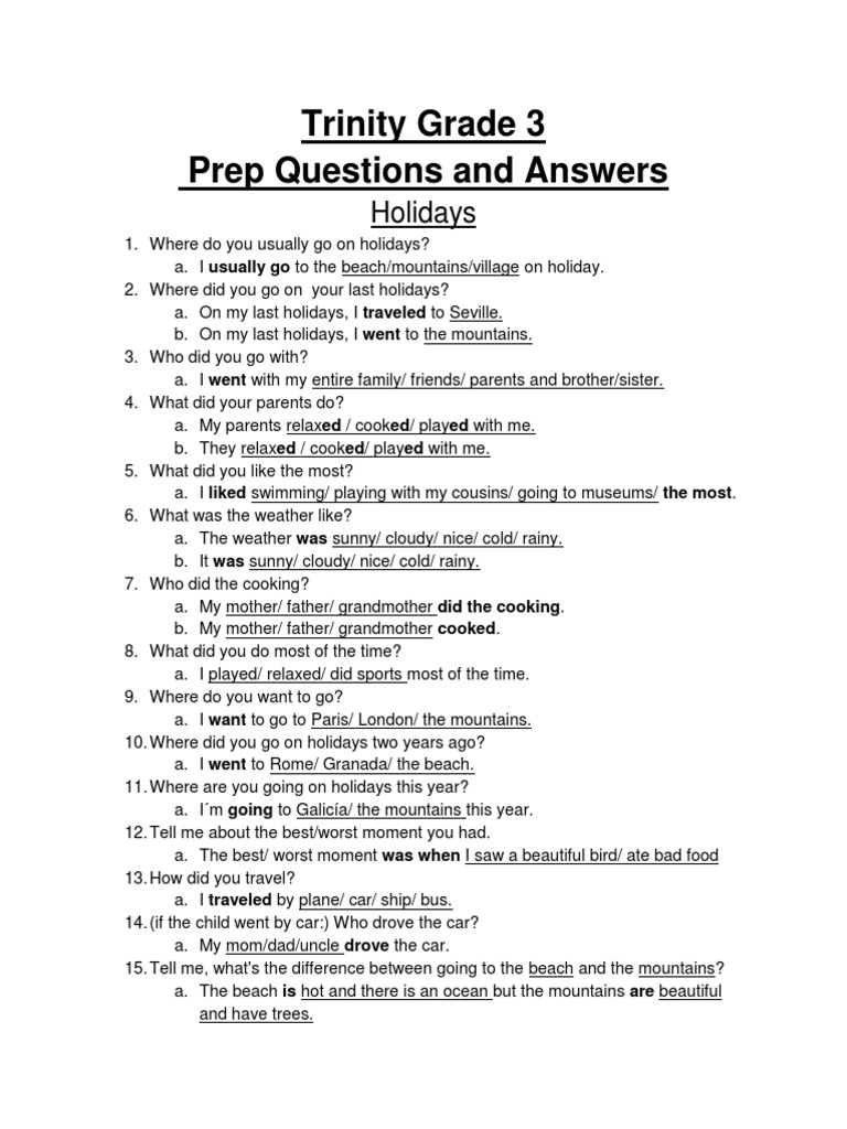 Trinity Grade 2 Conversation Topics Dialogs 95920 | PDF | Lunch | Meal