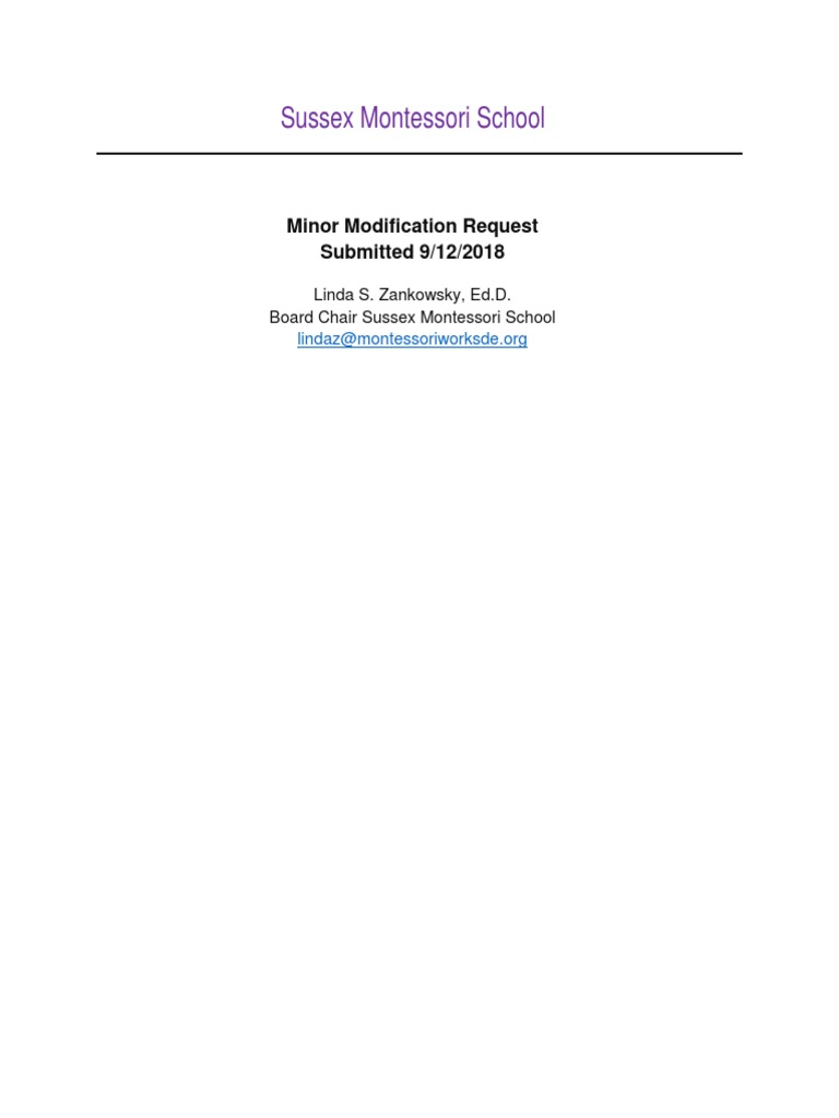 Minor Modification Application 9-12-18 Final | PDF | Behavior ...