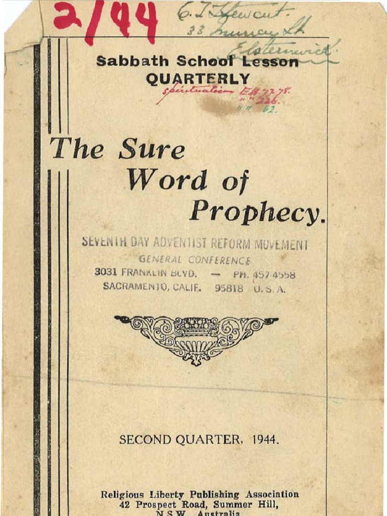 The Sure Prophecy.: Word of | PDF | Prophet | Prophecy