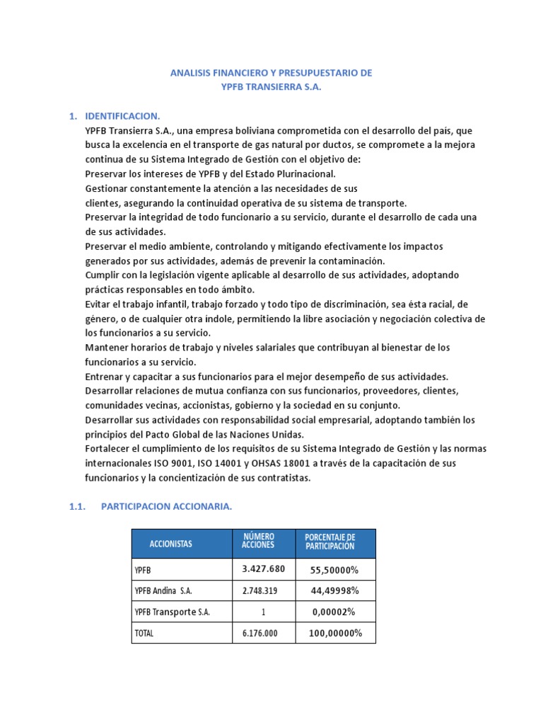 Análisis Financiero YPFB Transierra | PDF | Depreciación | Contabilidad