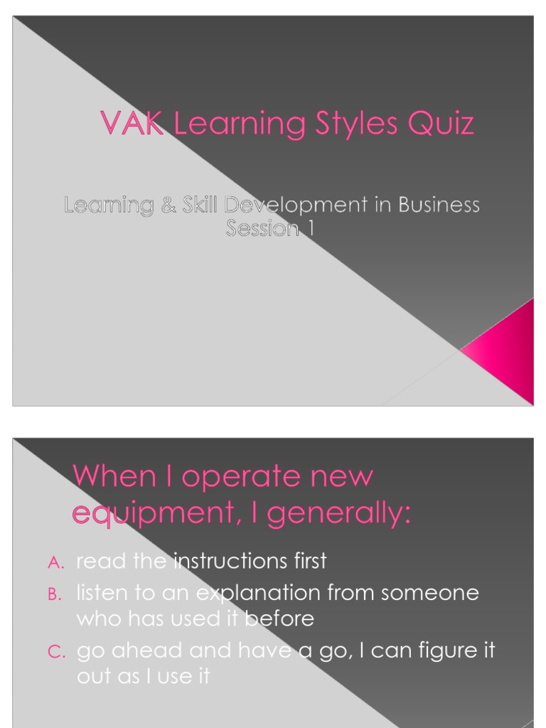 VAK Learning Styles Quiz | PDF | Learning Styles | Learning