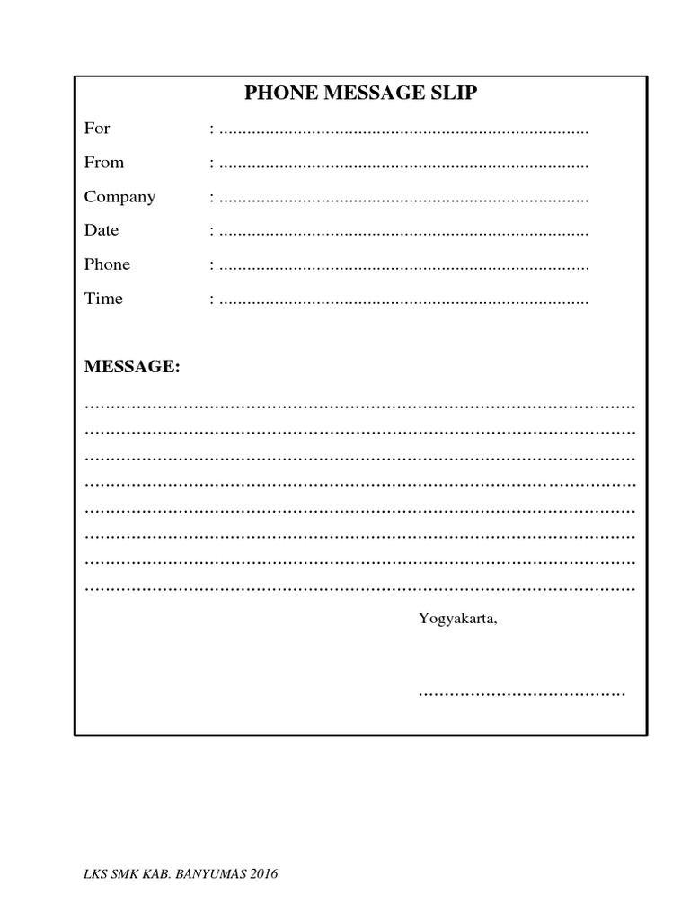 Phone Message Slip | PDF