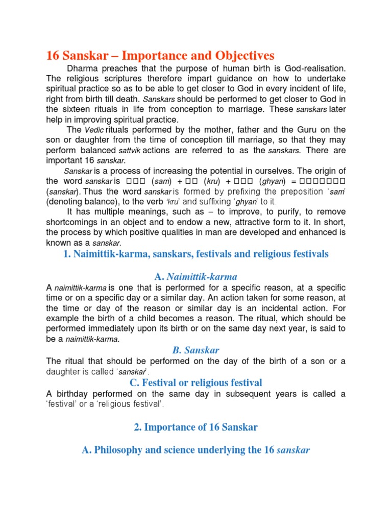 16 Sanskar | PDF | Guru | Indian Religions