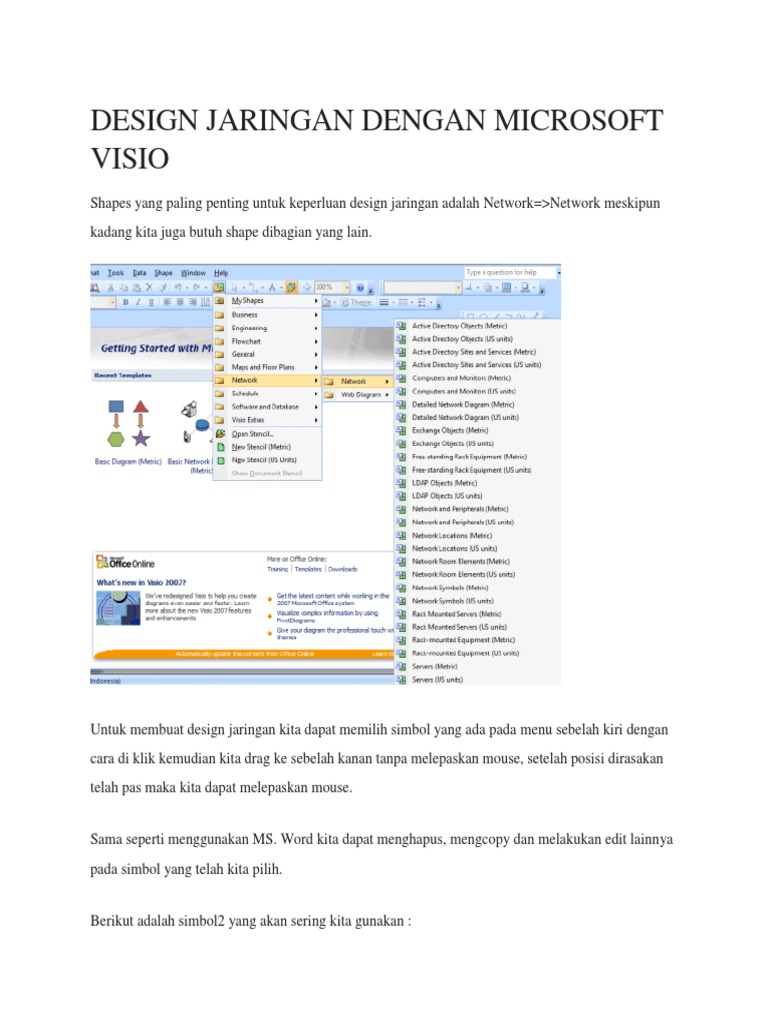 Design Jaringan Dengan Microsoft Visio | PDF