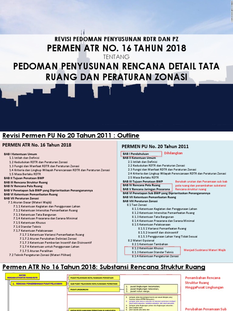 Revisi Pedoman RDTR dan PZ 2018 | PDF