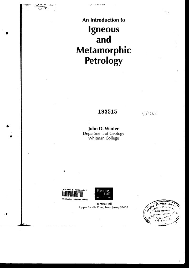 Introduction To Igneous and Metamorphic Rocks - JD Winter | PDF ...