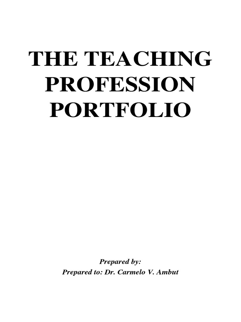 The Teacher Profession Portfolio 2 | PDF | Constructivism (Philosophy ...