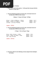 Rate Law Worksheet and Solutions | PDF | Reaction Rate | Chemical Reactions