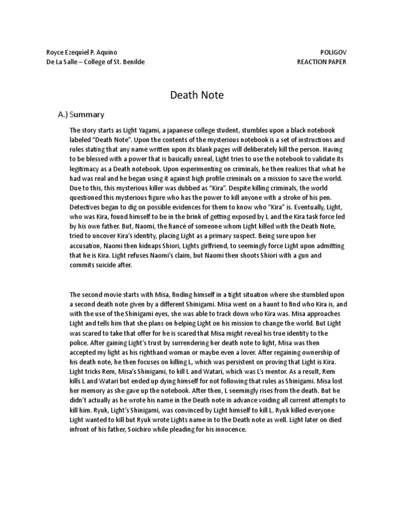 Death Note | PDF | Judge | Crime & Violence