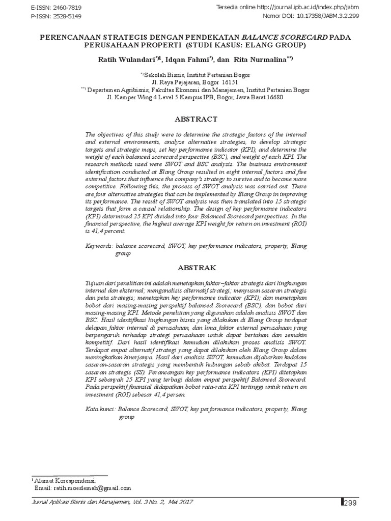 Jurnal BSC Elang Group | PDF