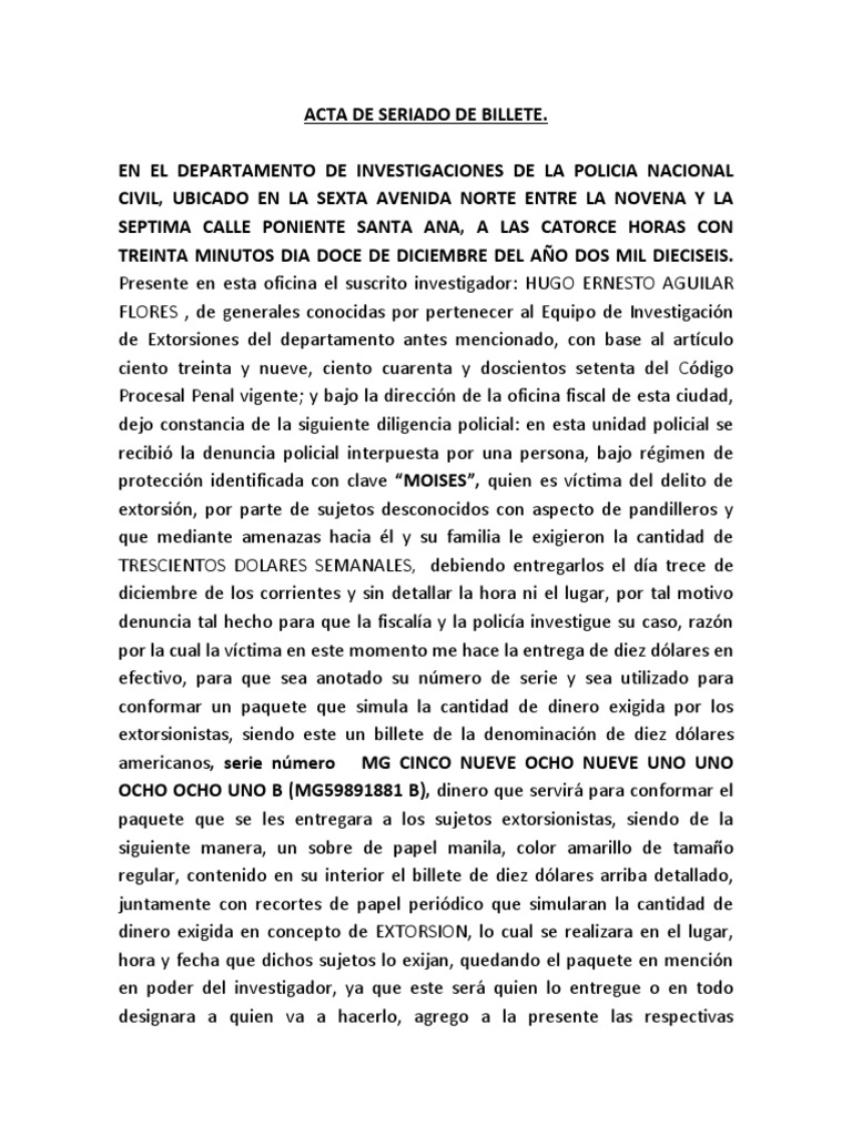 Acta de Requisa Personal | PDF | Policía | Justicia