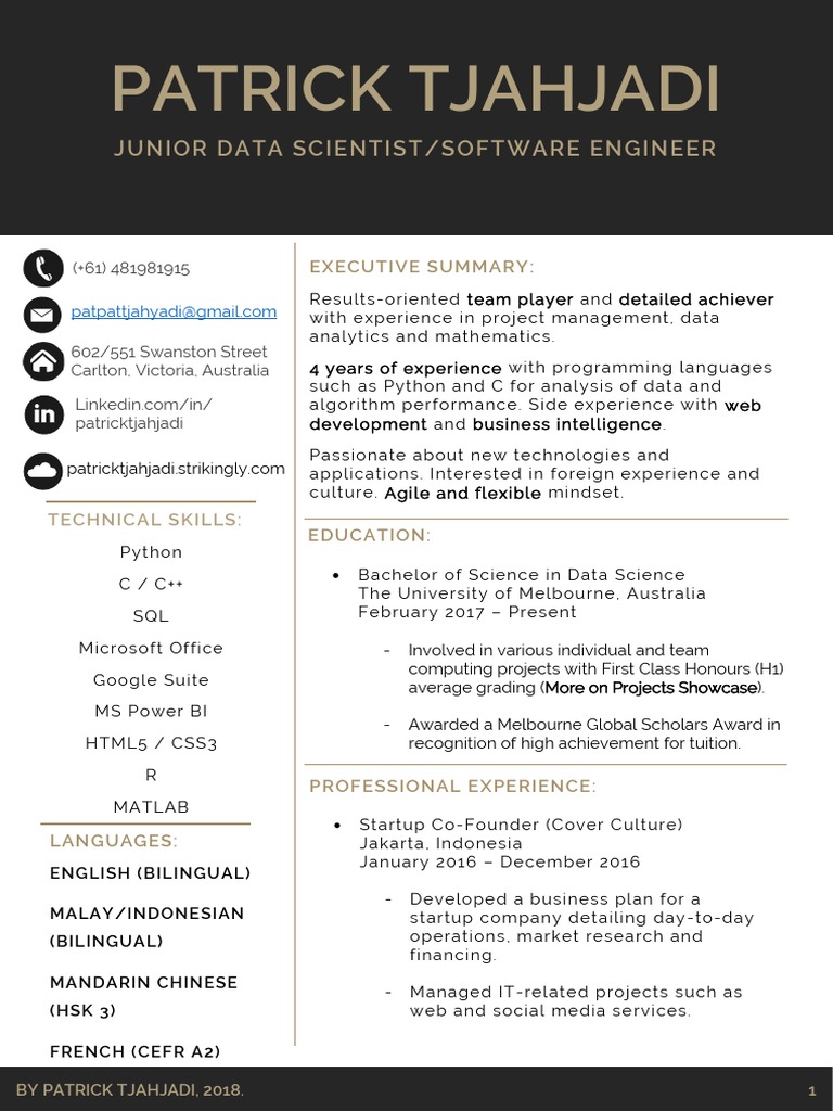 My Resume | Linear Regression | Regression Analysis
