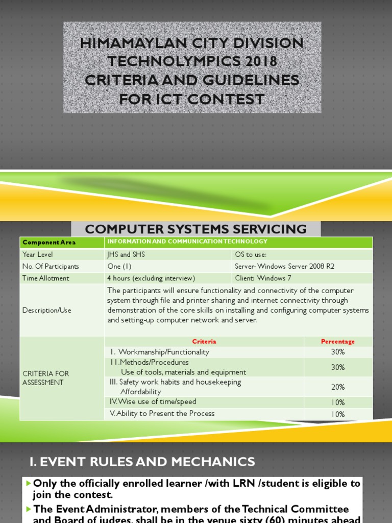 ICT Contest Criteria and Guidelines | PDF | Technical Drawing ...