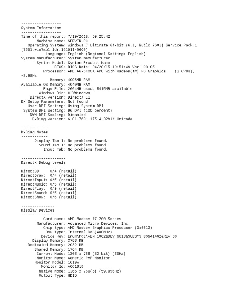 DxDiag.txt | Codec | Device Driver