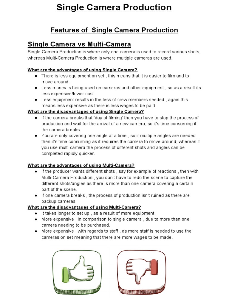 UsedU22 Single Camera Production | PDF | Entertainment | Leisure