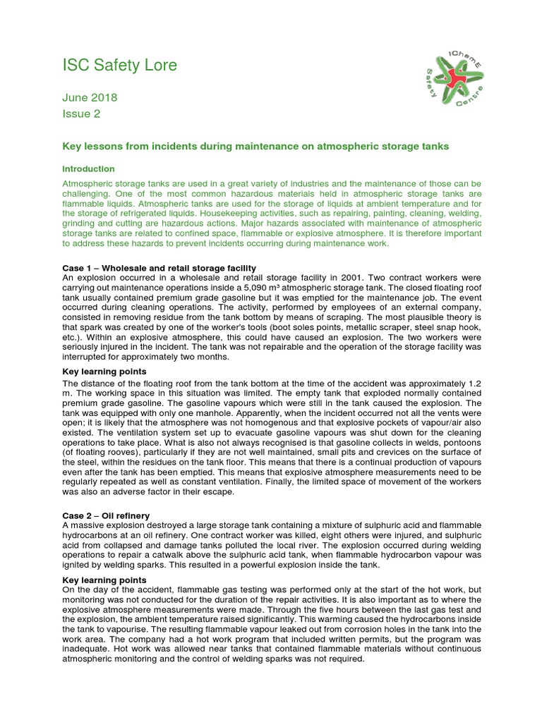 ISC Safety Lore - Issue No2 | PDF | Gasoline | Explosion
