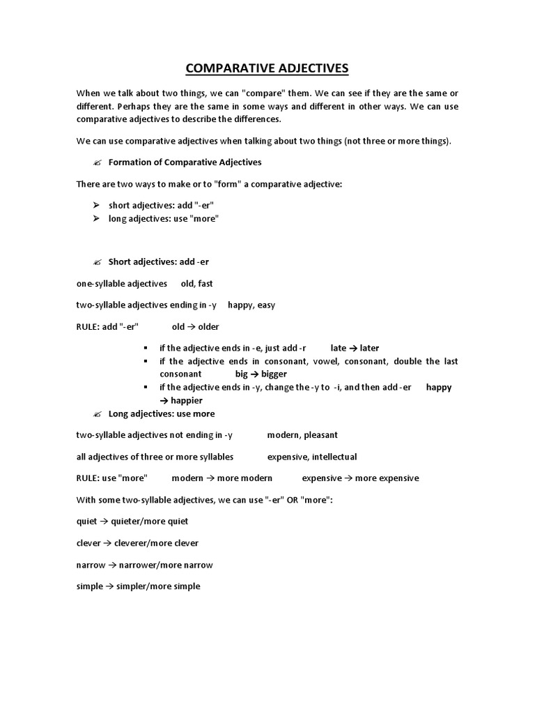 Comparative Adjectives | PDF | Adjective | Syntax