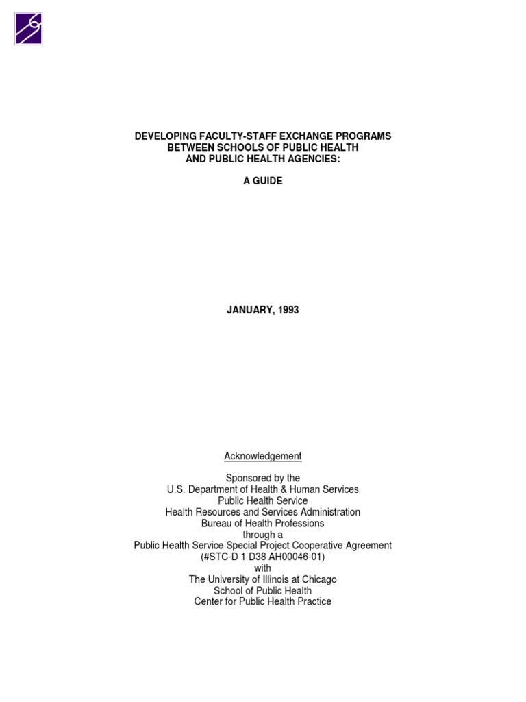 Faculty Staff Exchange Programs | PDF | Public Health | Employment