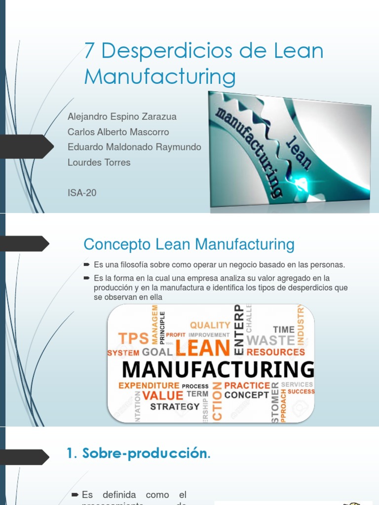 7 Desperdicios de Lean Manufacturing | PDF | Lean Manufacturing ...