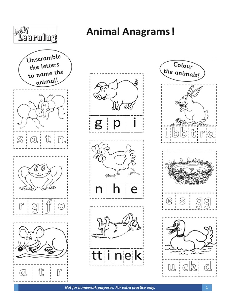 KG2 Anagrams Activity | PDF