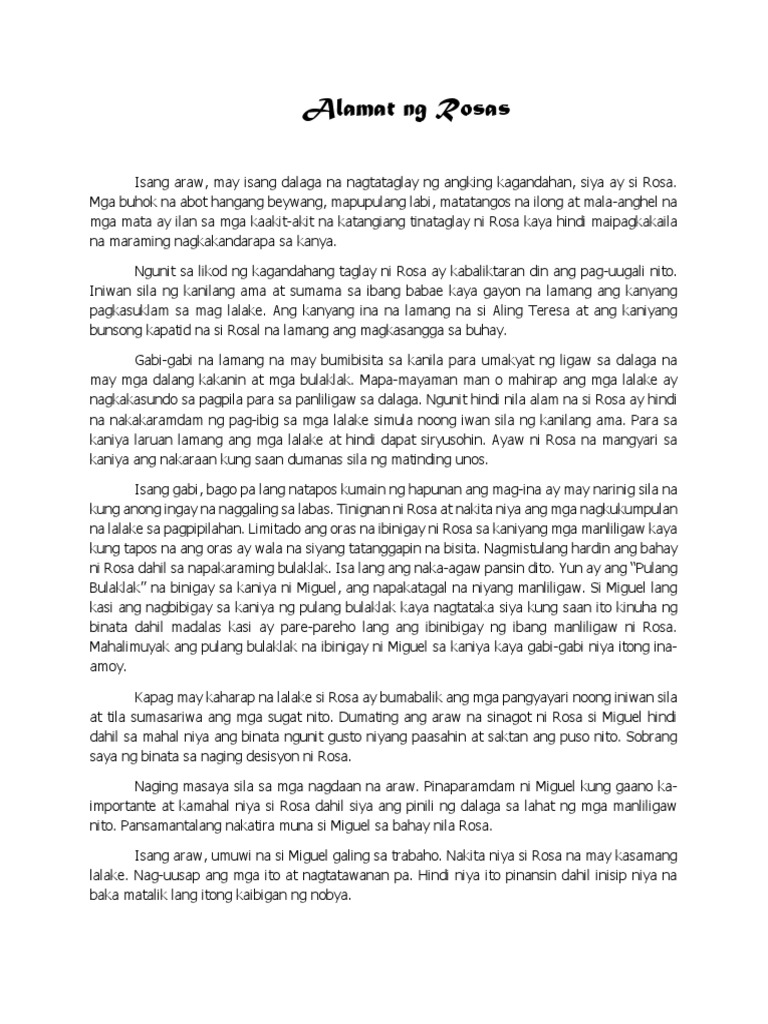 Alamat NG Rosas | PDF