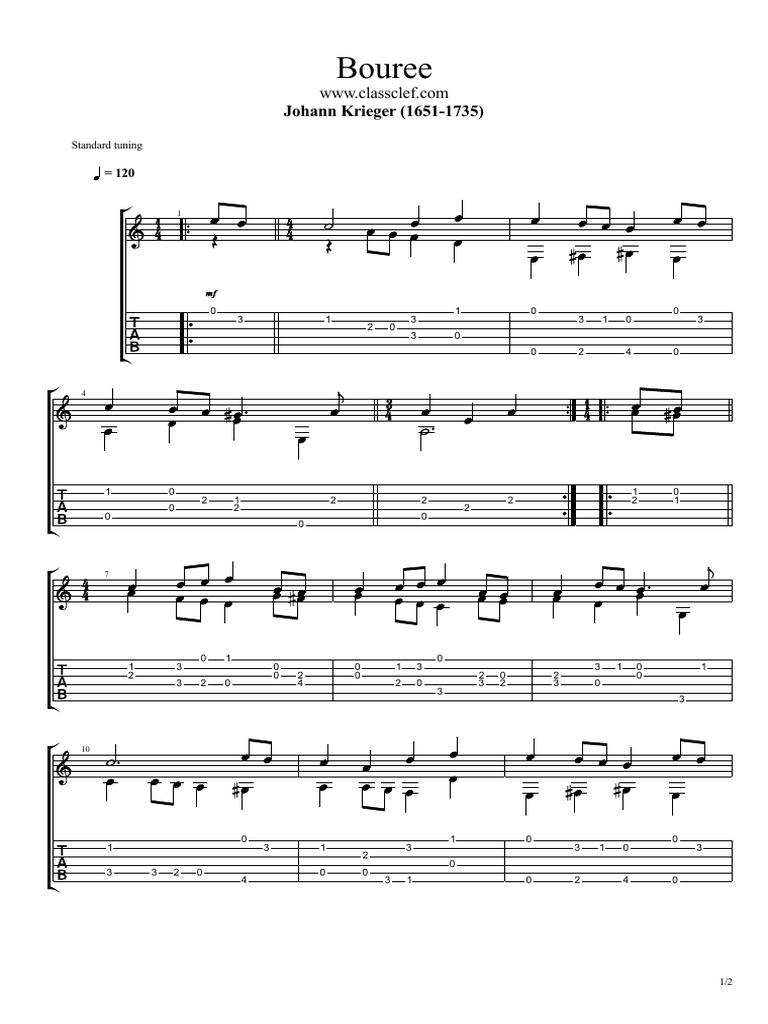 Bouree by Johann Krieger PDF | PDF