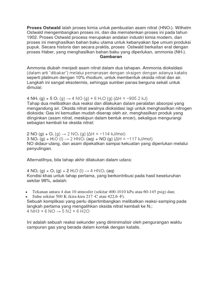 Proses Ostwald | PDF