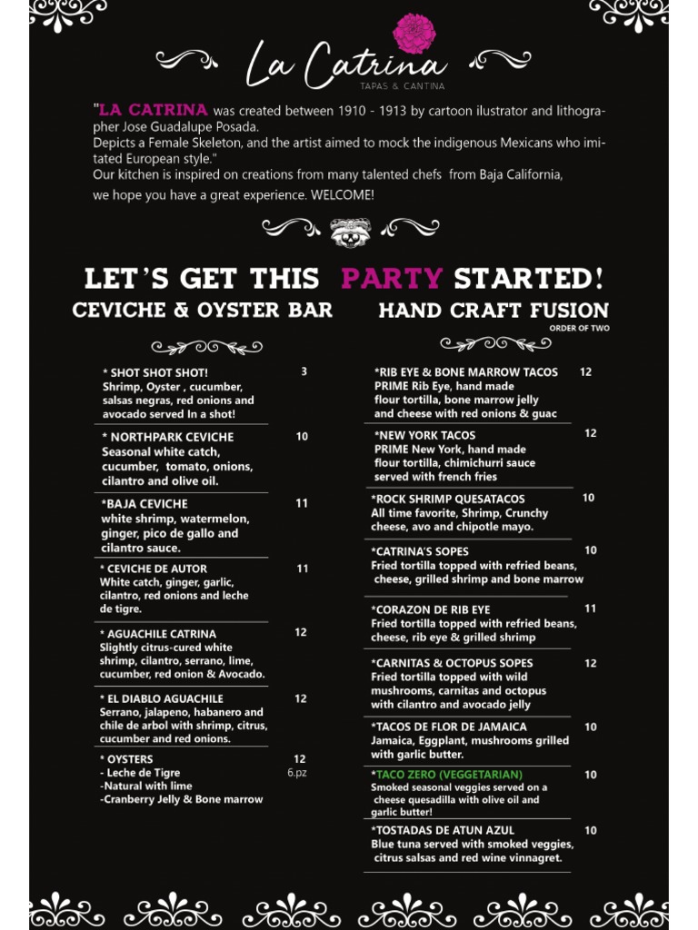 La Catrina Menu 1