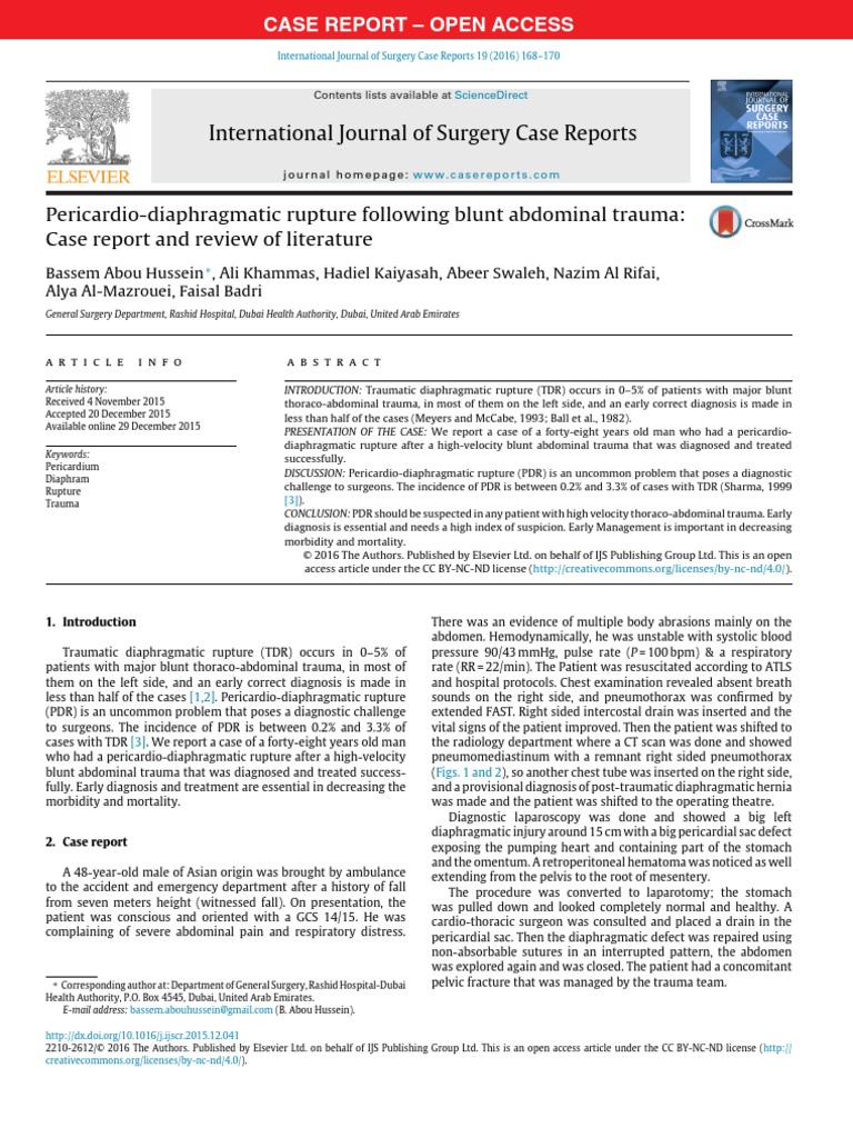 International Journal of Surgery Case Reports | PDF | Traumatology ...