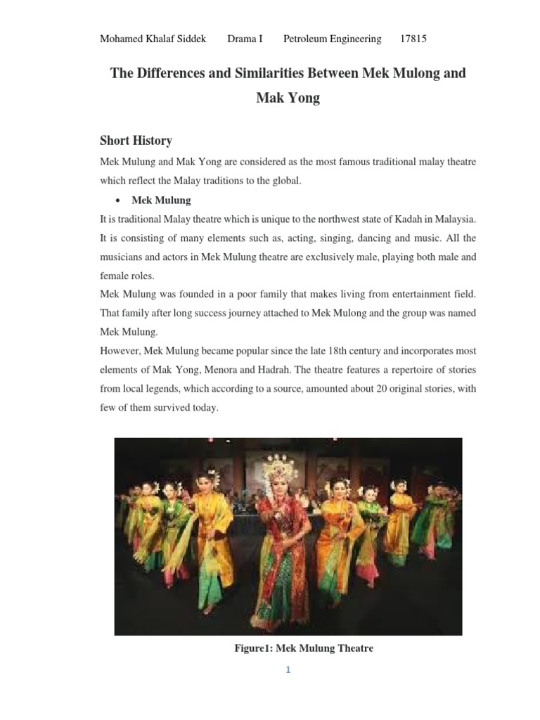 Mek Mulung vs. Mak Yong: A Comparative Study | PDF | Performing Arts ...