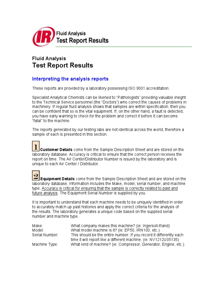 5f Test Report Explanation 8-2005 | PDF | Laboratories | Medical Diagnosis