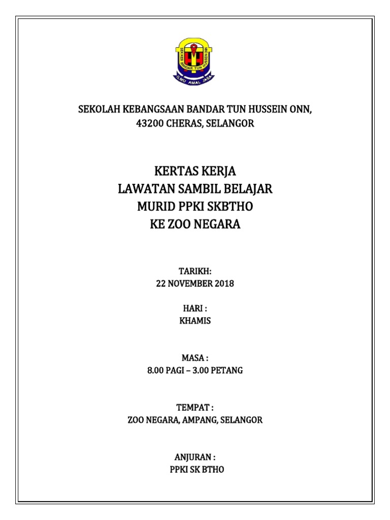 Lawatan PPKI SKBTHO ke Zoo Negara | PDF