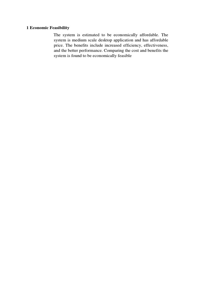 Economic Feasibility of Desktop System | PDF