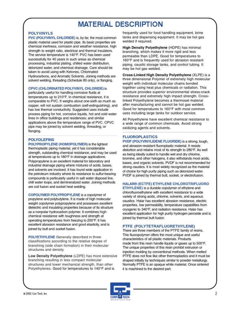 Material Description: Polyvinyls | Download Free PDF | Pipe (Fluid ...