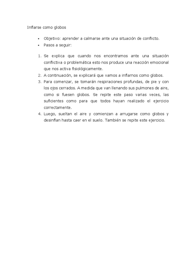 Dinamica Inflarse Como Globo | PDF