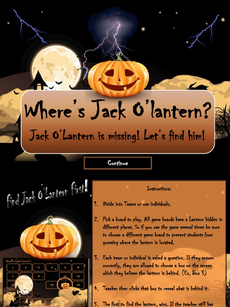 Wheres Jack Olantern Halloween Roleplay Fun Activities Games 73661 ...