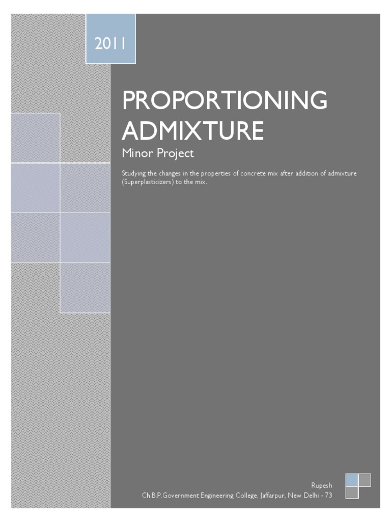 Minor Project For Civil Engineering | PDF | Fly Ash | Concrete