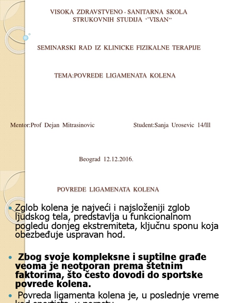 Seminarski Iz Klinicke Fizikalne Terapije | PDF